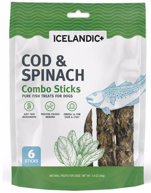 Cod and Spinach Combo sticks – Contigo Dogs