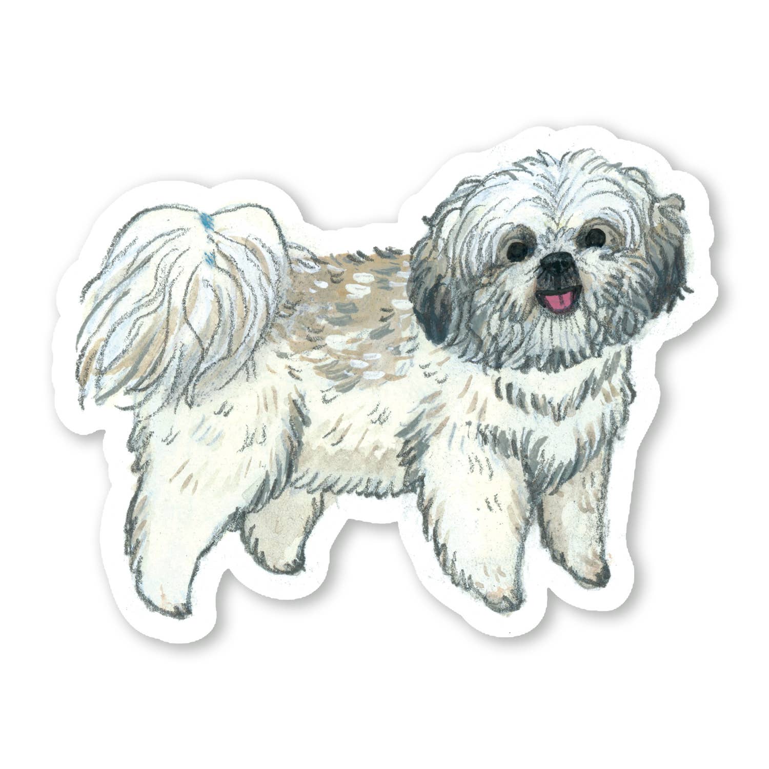 Small White Dog Sticker – Contigo Dogs